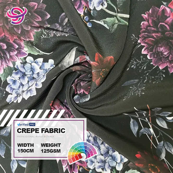 Hot Selling Customizable New 100 Polyester Printed Breathable Crepe ...