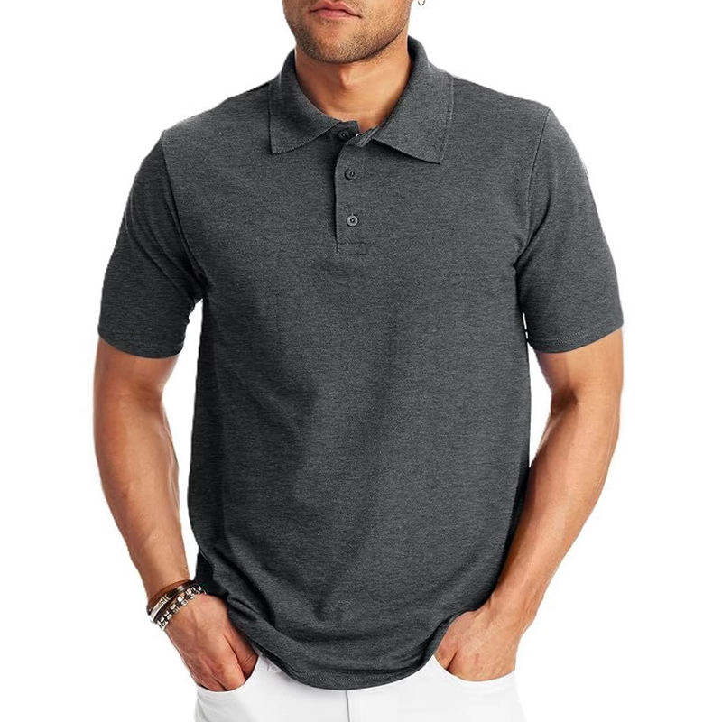 Men's White Short Sleeve Polo Shirt 100% Cotton Breathable short Sleeve ...