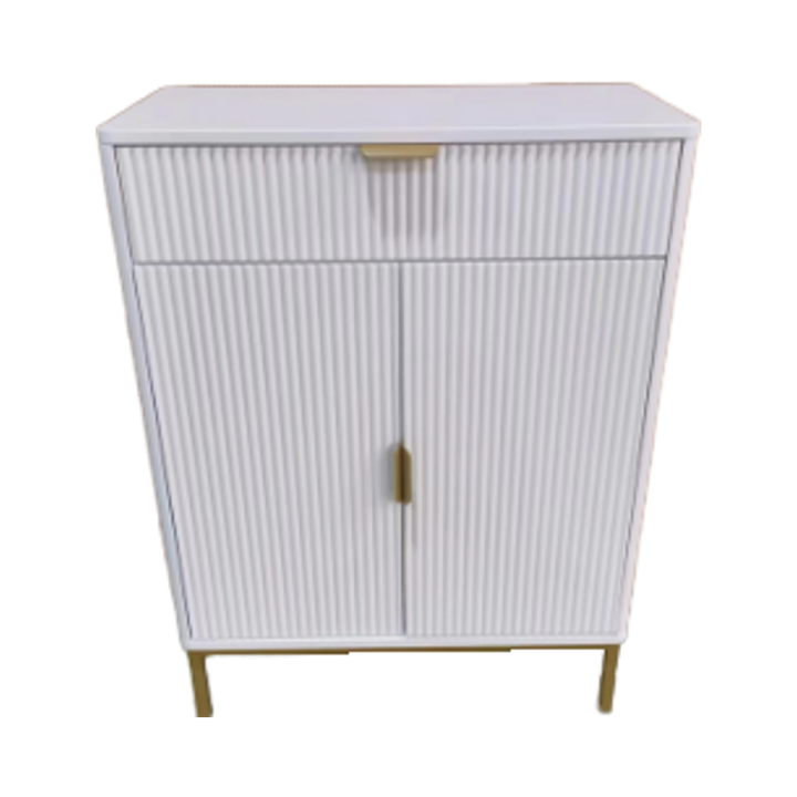 Modern White Fluted MDF Door Wooden Armoire Wardrobe Closet Furniture ...