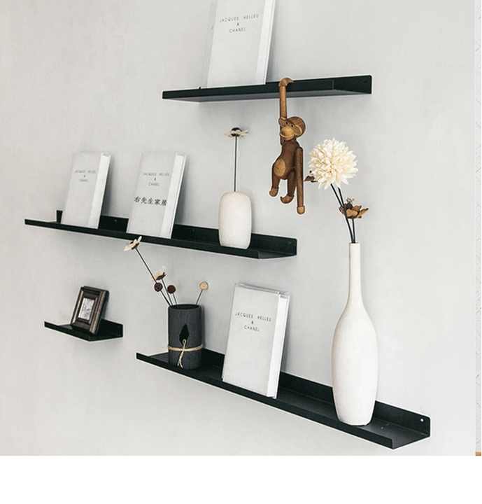 Nordic Wrought Iron Word Partition Wall Shelf for Living Room