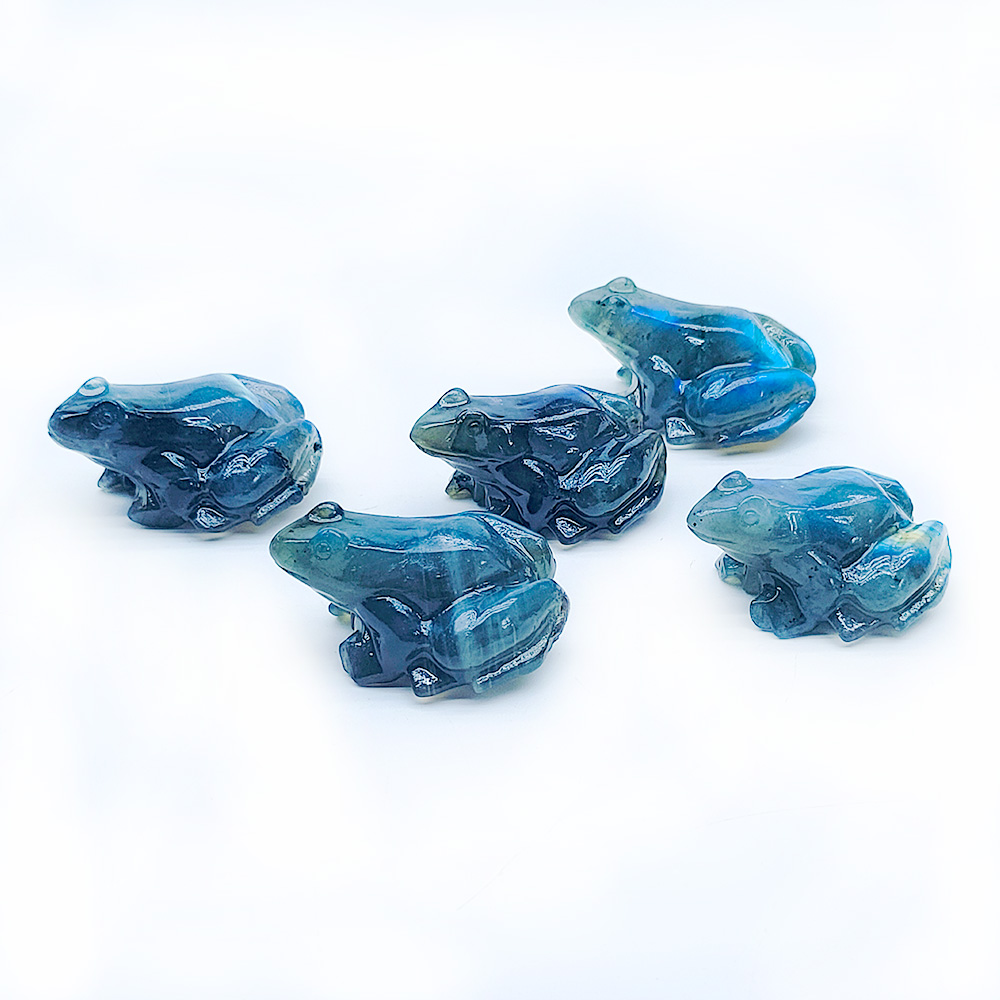 Wholesale Crystal Crafts Natural Healing Stones Labradorite Frog Animal ...