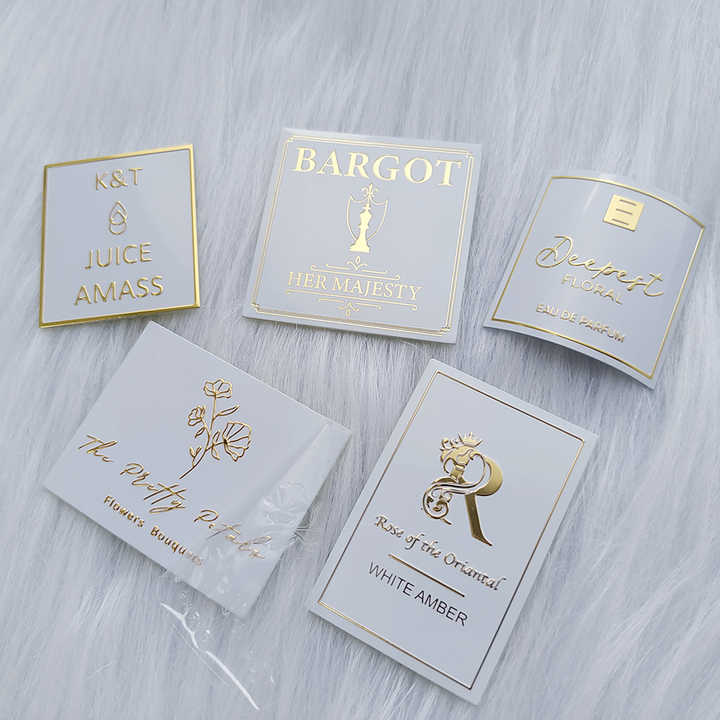 Custom Metal logo Stickers for Perfume Bottles Gold Metal Sticker ...