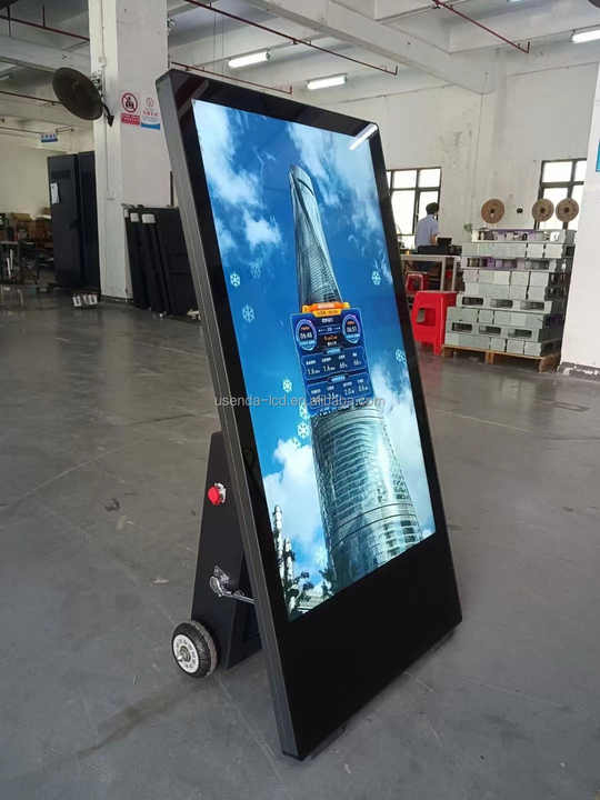 1500nits 43 Inch Portable Digital Poster - Outdoor Movable Totem