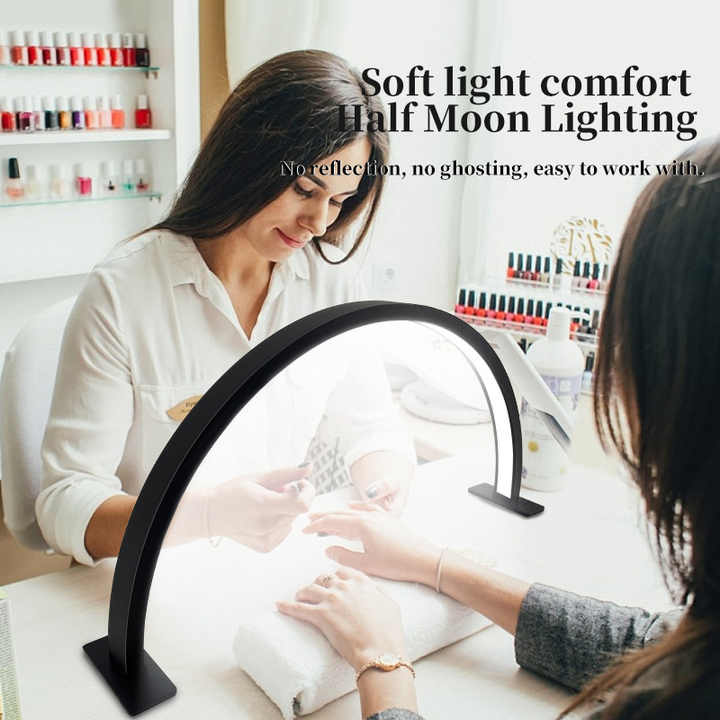 29 Inch Half Moon Table Light for Nail Desk Moon Light Nail Tech ...