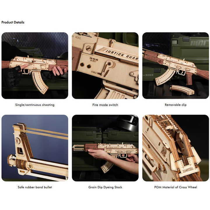 Robotime Rokr DIY Wood Crafts LQ901 Rubber Band Gun Kit