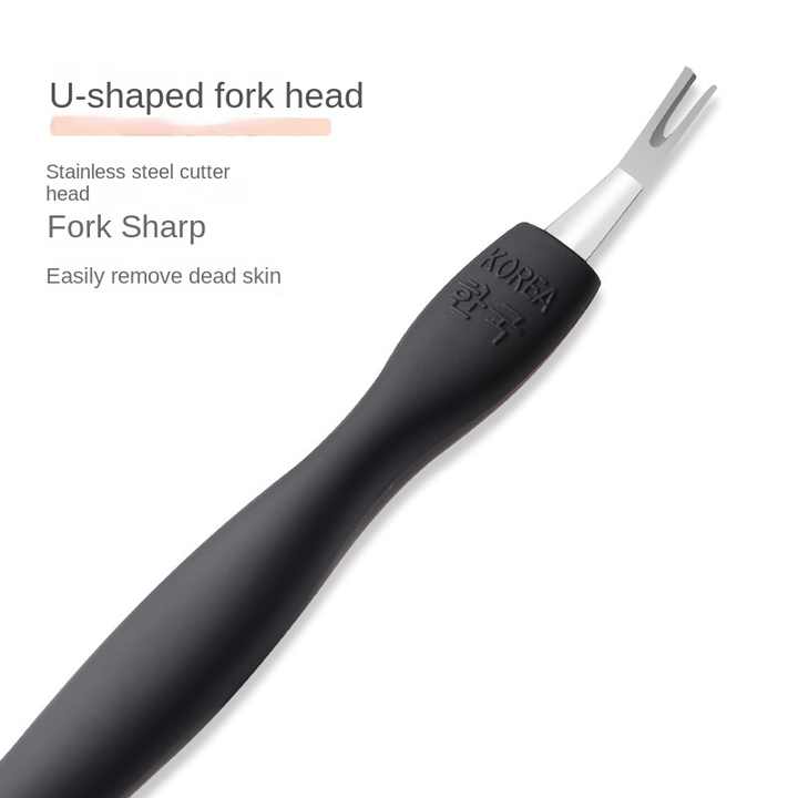 Double-End Nail Cuticle Knife with Steel Fork Cutler Pusher Rubber ...
