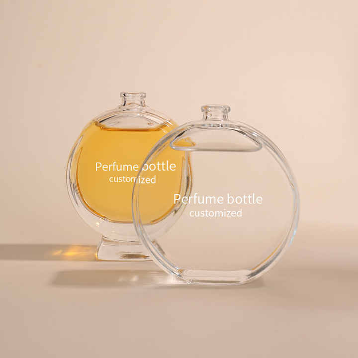 Flat Circular Shape ury Glass Perfume Bottles Oval 100ml 50ml Empty ...