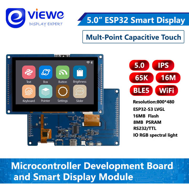ESP32 LVGL WIFI&BLES HMI Development Board - RGB LCD Display