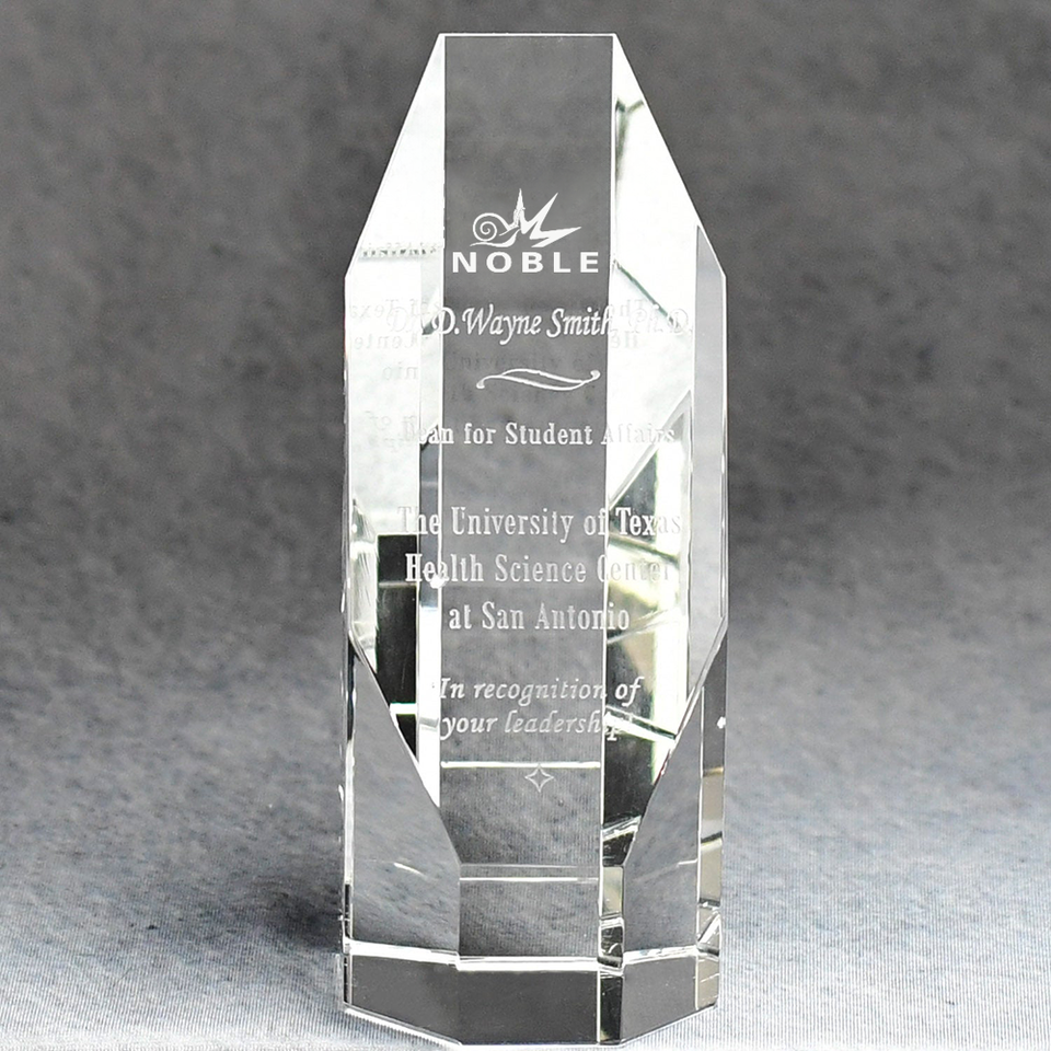Noble Crystal Octagon Tower Custom Engraved Crystal Tower Trophy for ...