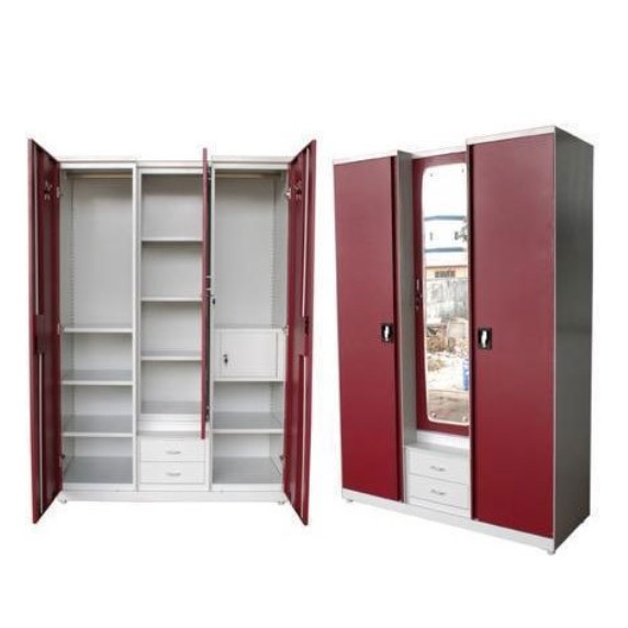 Steel almirah 3 door with mirror store