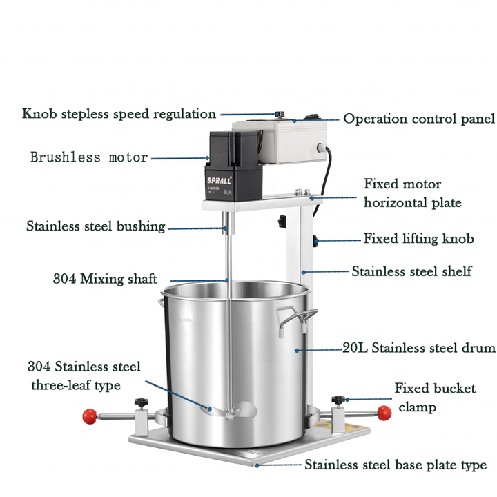 SPRALL Chemical Electric Motor Agitator - Small Powder Mixer
