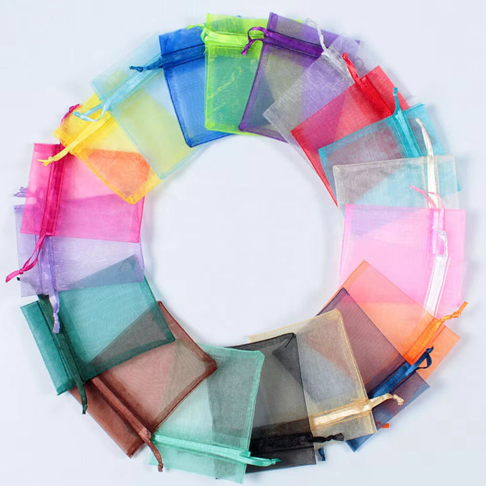 Fashionable Organza Drawstring Bags with Custom Logos