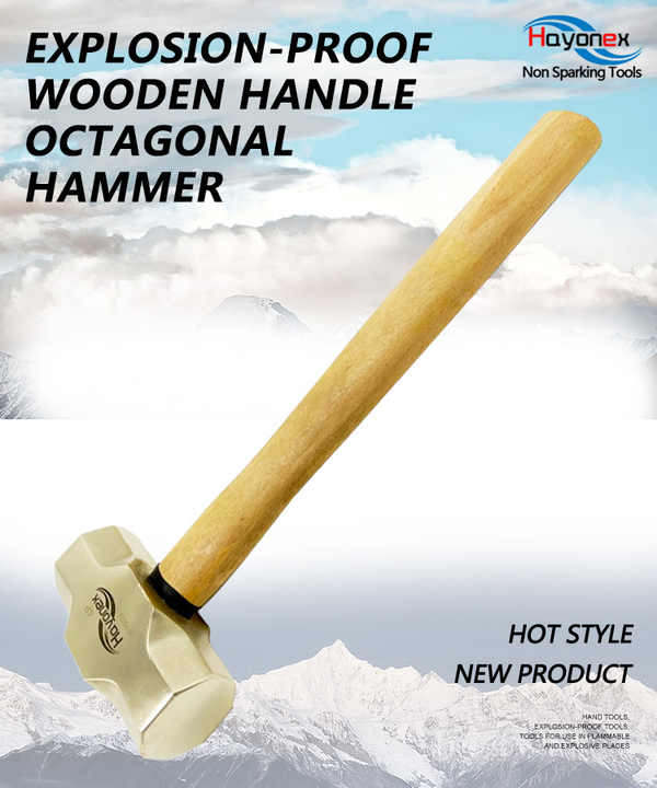 Explosion-proof Spark-free Wooden Handle Durable Octagonal Hammer Large ...