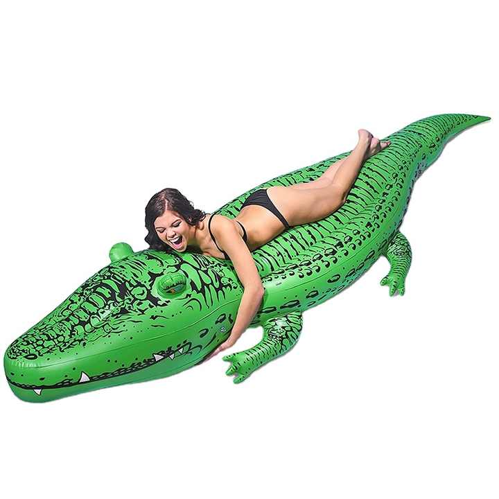 Durable Inflatable Alligator Pool Float - Lifelike PVC