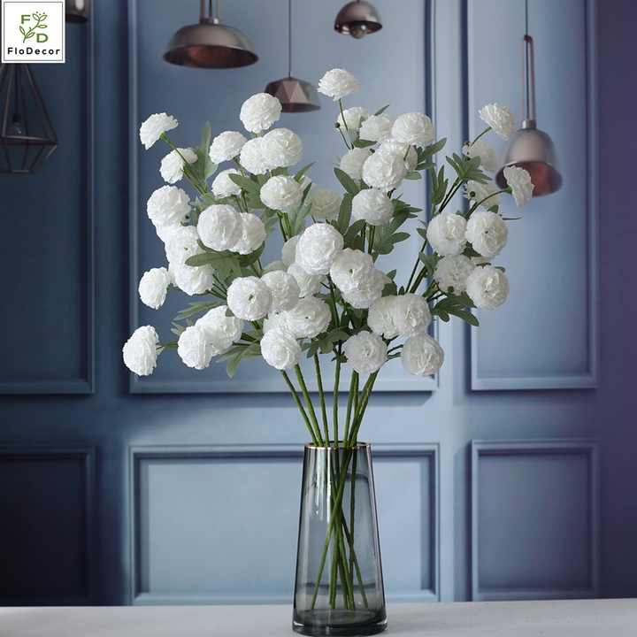 Artificial 7 Heads Silk Carnation Flowers Stem Home Table Center Piece ...