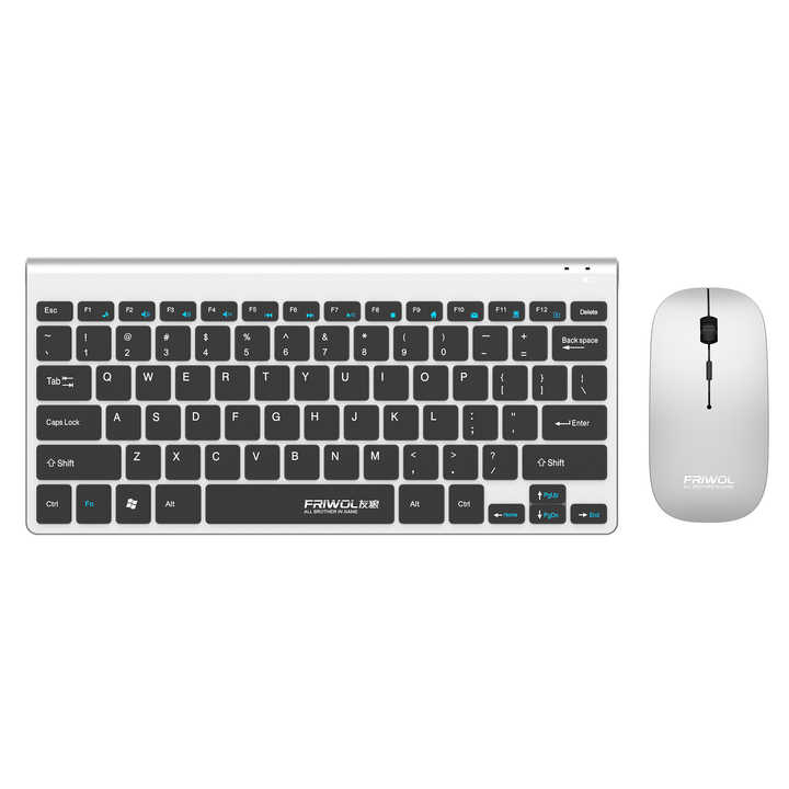 Mini Ergonomic 2.4G Wireless Waterproof Chiclet Keyboard Combo 1600 DPI ...
