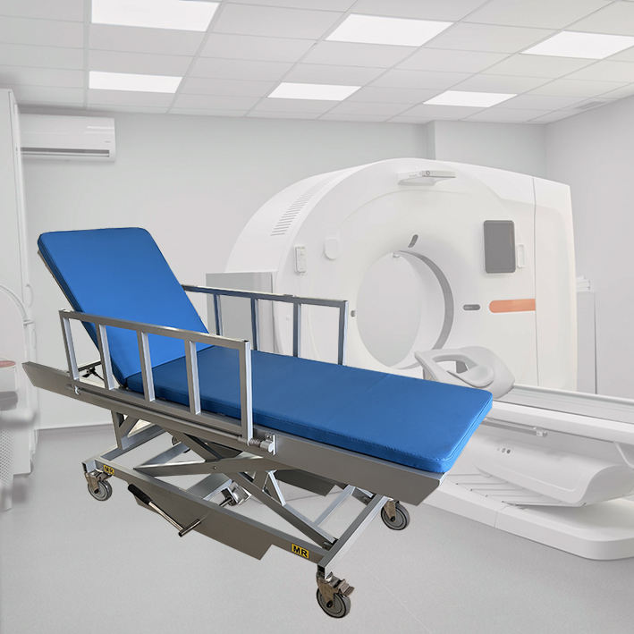 MRI Hydraulic Stretcher Trolley - Height Adjustable for 1.5T & 3.0T