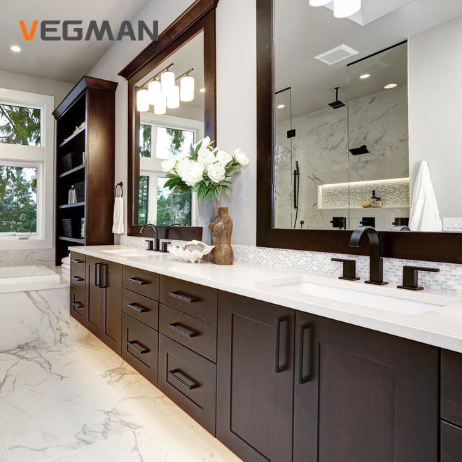 VEGMAN Luxury Hotel Modern Design Mirror Bathroom Vanity