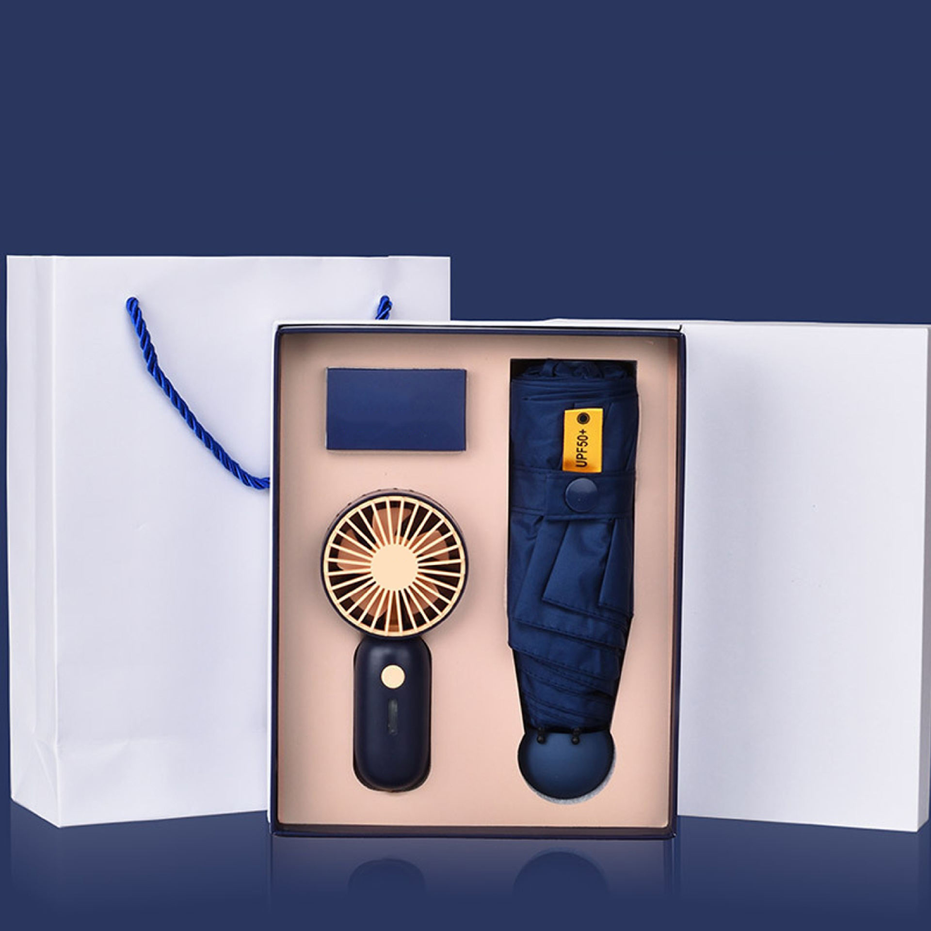 Custom Promotional Gift Sets Small Fan and Umbrella Gift Set Business ...