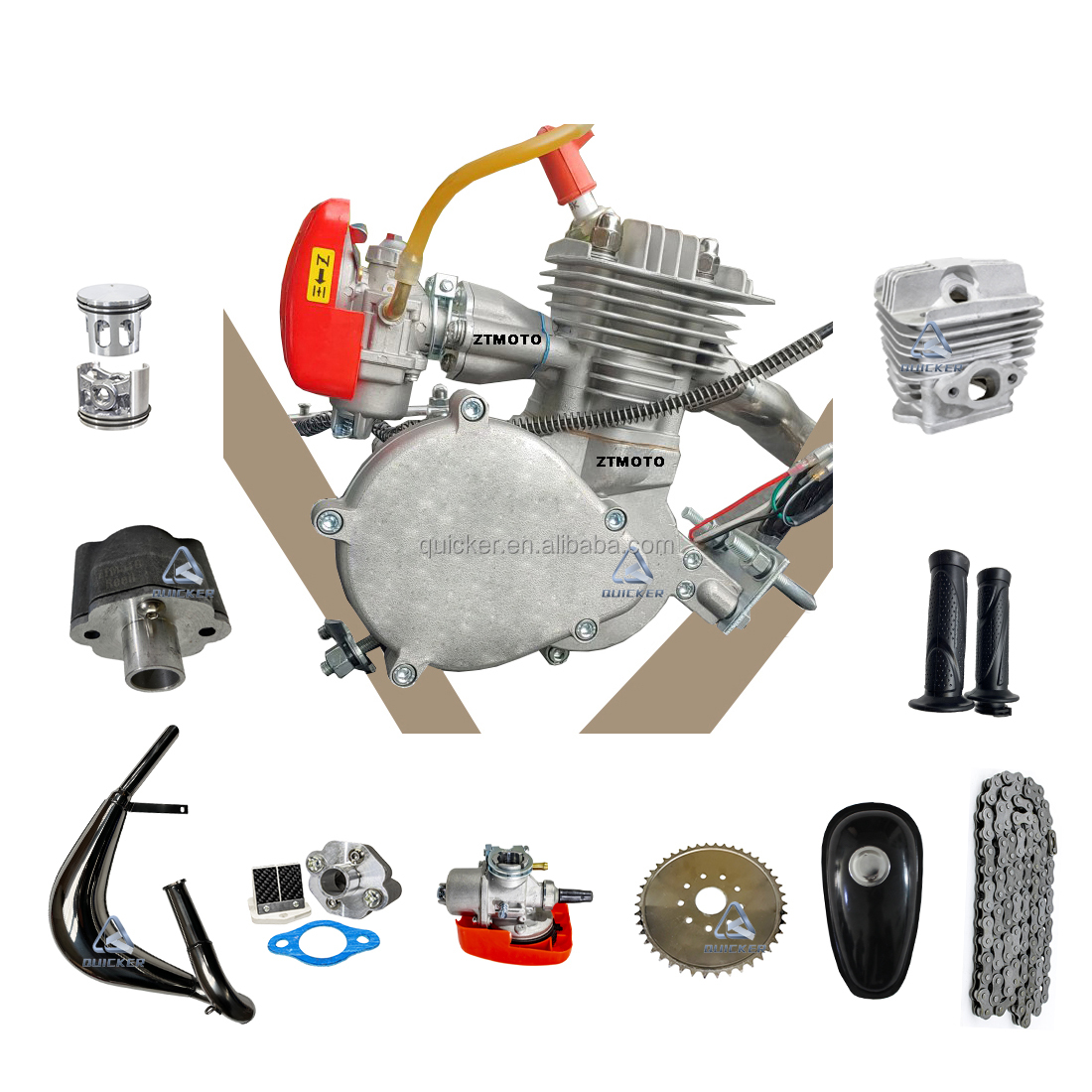 2-stroke Conversion Kit 110cc Bicycle Engine Kit - 2-Stroke Motor ...