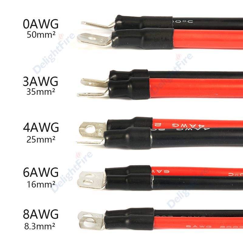 3AWG Silicone Wire With Terminals M6 M8 M10 Lugs Crimping 35mm ...
