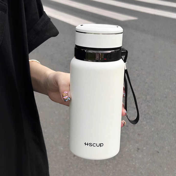 Autumn and Winter New Large-capacity Portable Tea Cup 316 Stainless Steel Cup High-end Business ...