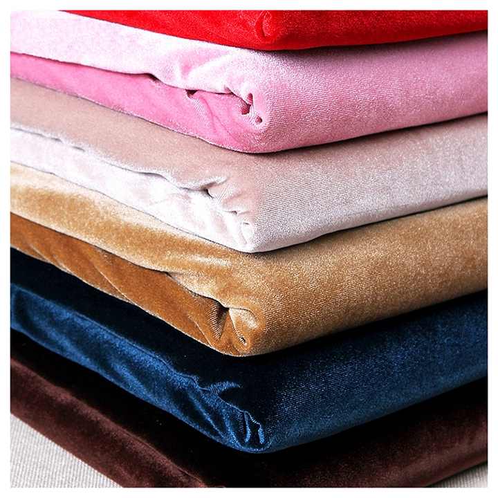 Wholesale 240gsm Soft Knitted Velvet Fabric KS Polyester Spandex ...