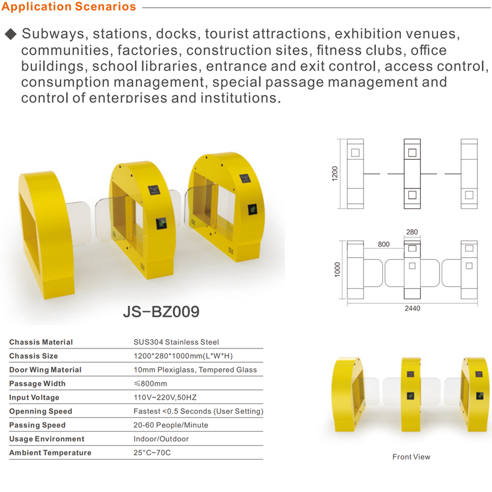 Mingxu Customizable Turnstile Reliable Swing Barrier Gate Two Years ...