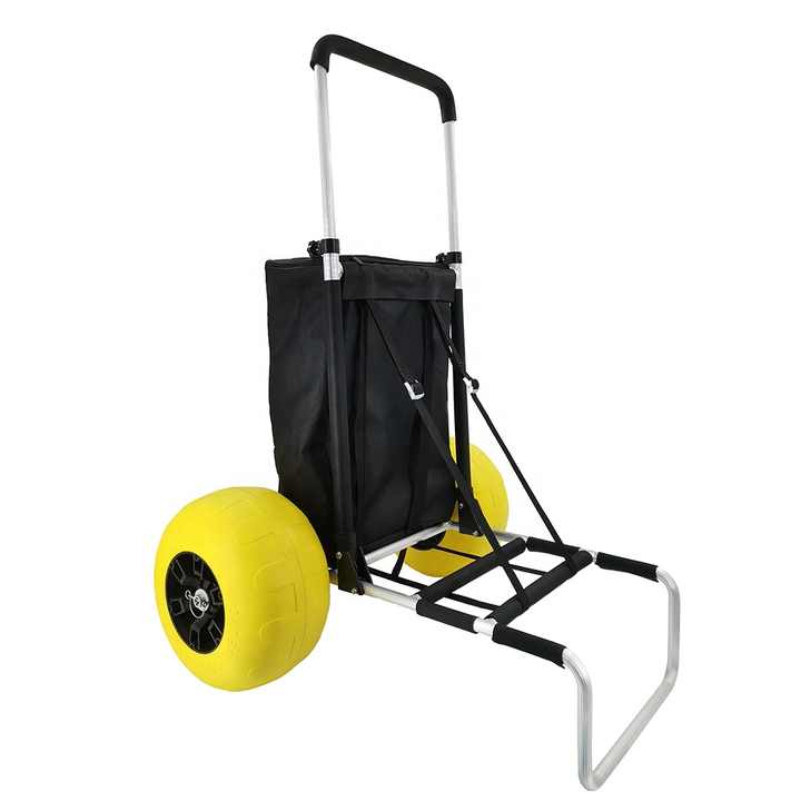 Foldable Aluminum Heavy Duty Utility Big Wheels Fishing Hand Trolley ...