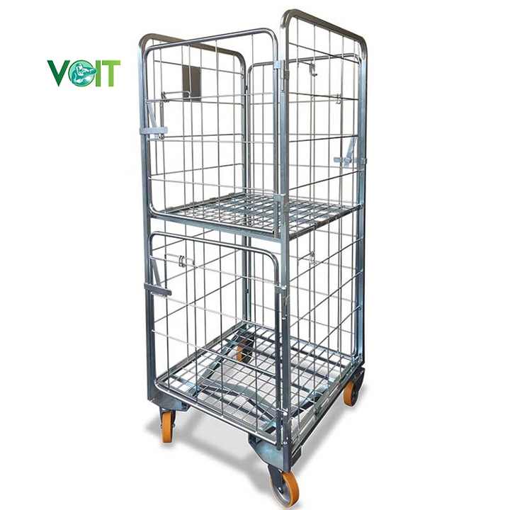 Transport and Logistics Welded Steel Folded Linen Cage Trolley| Alibaba.com