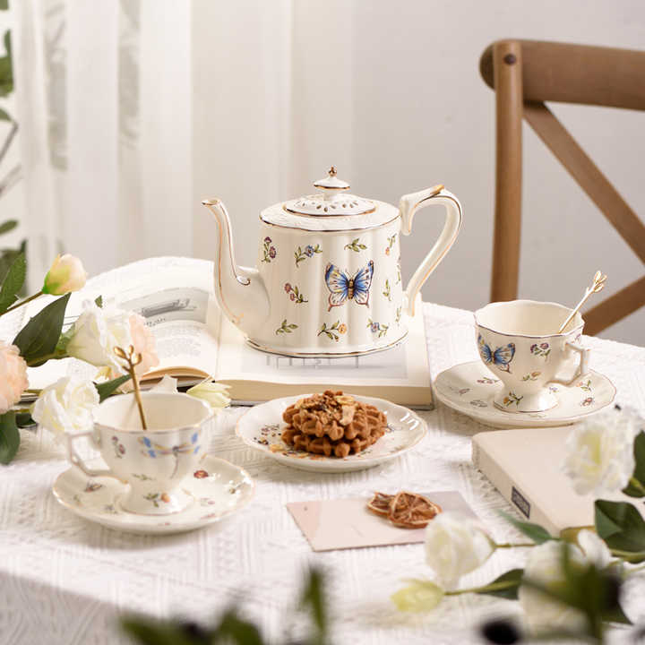 Nordic Ceramic European Tea Coffee Set - 1100ml Teapot