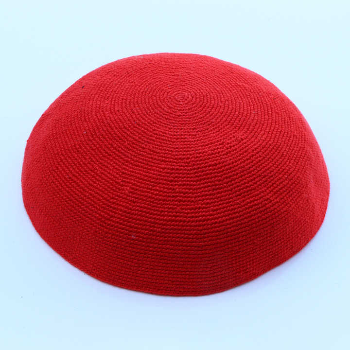 DMC Hand-made Red Custom Yarmulke Jewish Kippah Kippot Traditional Hand ...