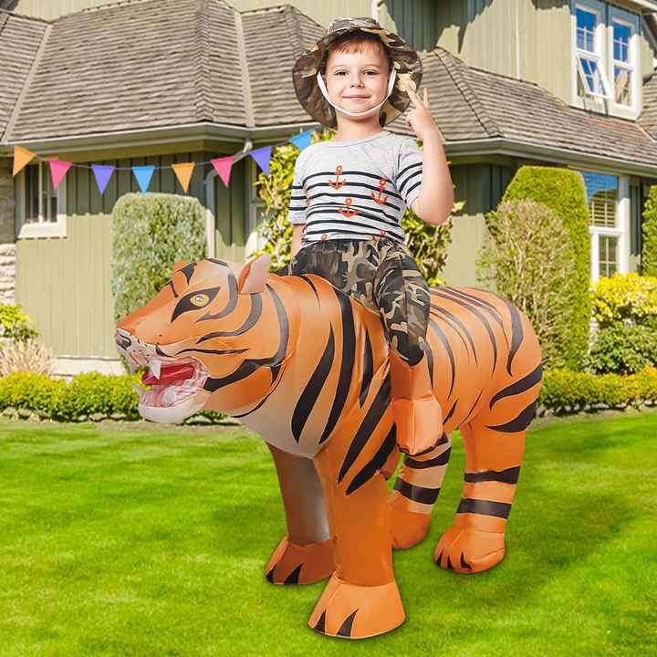GOOSH Kids Inflatable Tiger Costume for Halloween Party