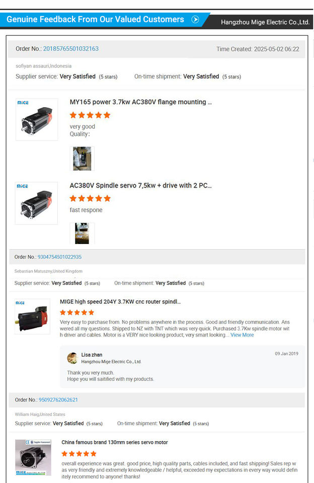 MIGE Factory Outlet 1500w Small Asynchronous Ac Servo Motor for Sewing ...