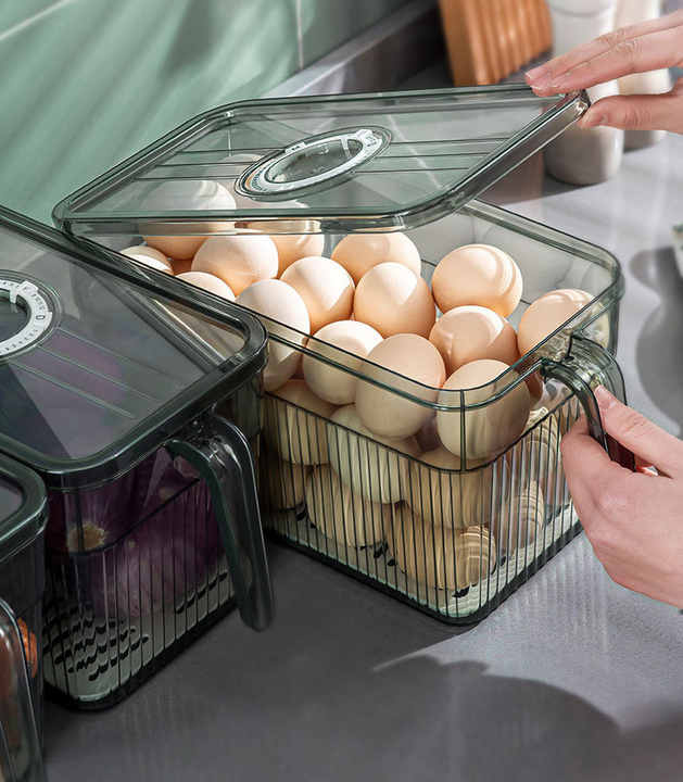 Vegetable Kitchen Tidy Transparent Refrigerator Sundries Food Storage ...