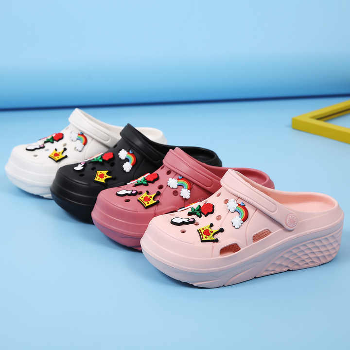 Women's 2-Inch High Heel Platform Breathable EVA Summer Garden Clogs ...