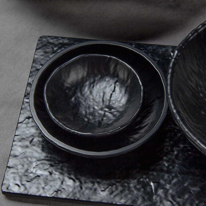 Japanese Traditional Black Dinnerware - Melamine Sushi Plates