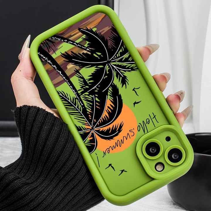 Custom Pictures Logo Coconut Trees Phone Case Cover for iPhone 16 15 14 ...
