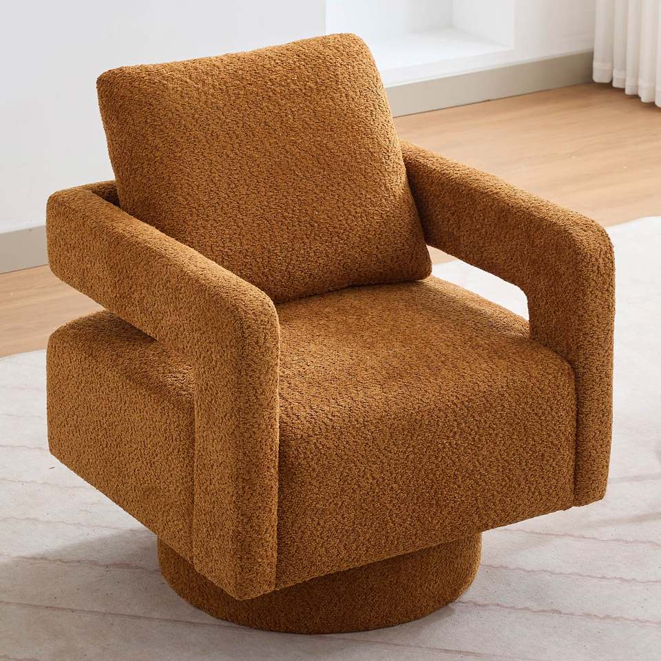 M Modern Classic Geometric Design Swivel Chair Drew Curved Hollow ...