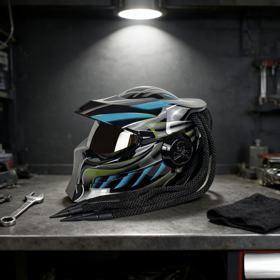 Contoured Head Fit ABS Full Face Motorcycle Helmet Quick Release ...