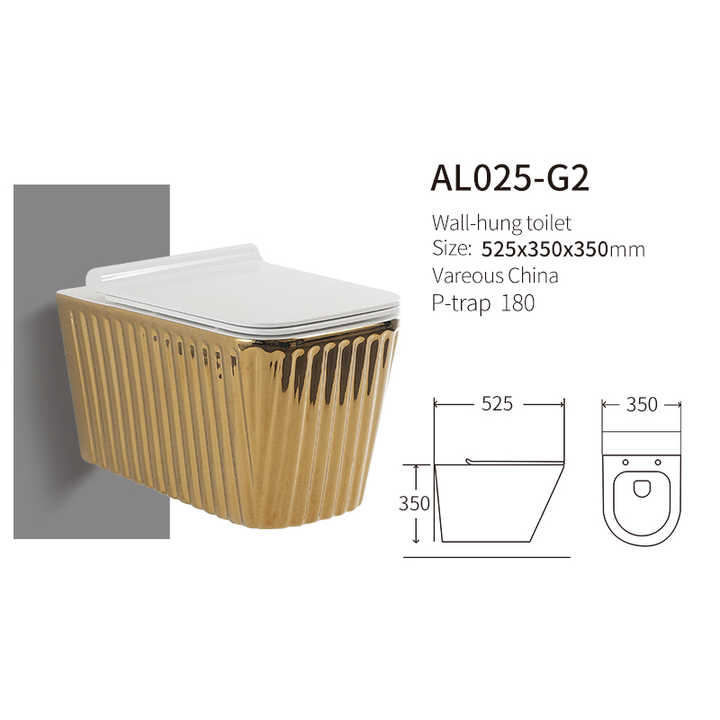 High-end Luxury Sanitary Ware Gold Ceramic Toilets Bidet and Wall Hung ...