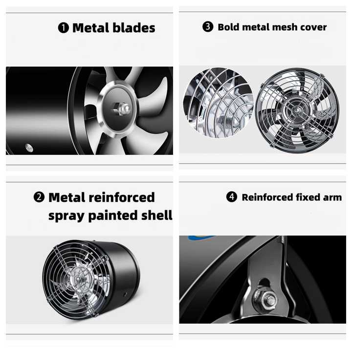 Cylindrical 220V Black Axial Flow Fans for Testing Facilities