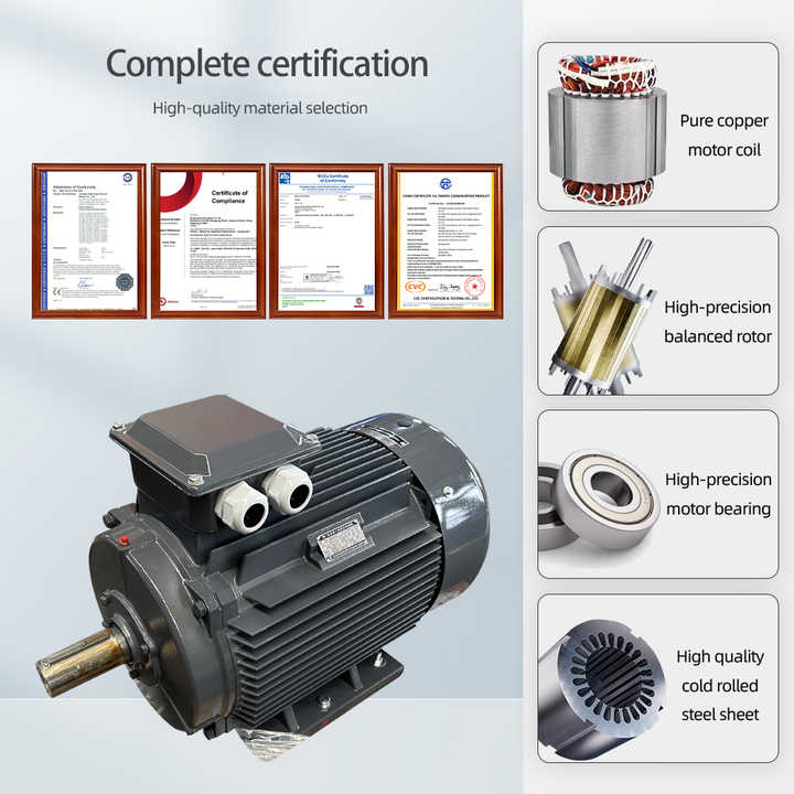 YE3 4-Pole Three-Phase Asynchronous Horizontal Foot Mounted Motor IE3 IMB3 IP55 Class F 1500rpm ...