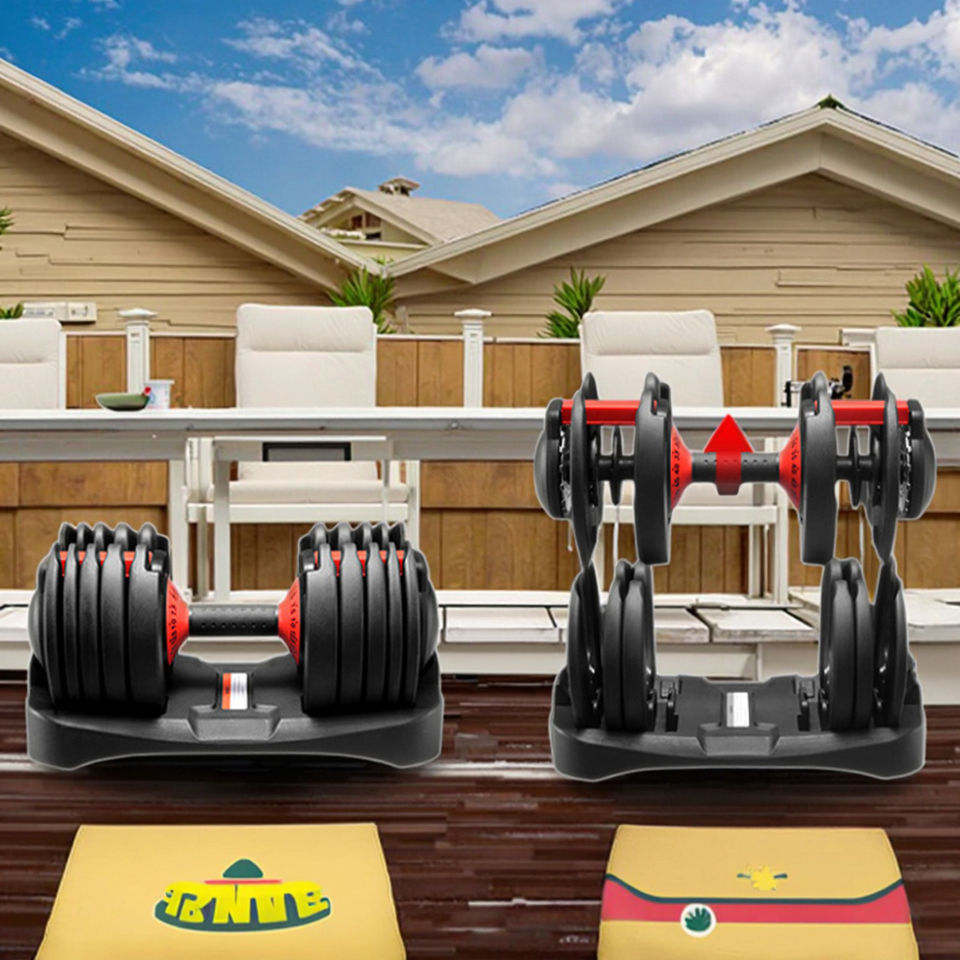 Black 24kg Cast Iron Adjustable Weight Bench Gym Equipment Workout Arm ...