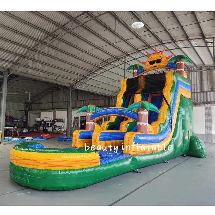 18ft Sun Waterslide Inflatable Water Slide With Pool for Party Business ...