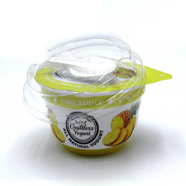 Plastic PP Yogurt Cup with Heat Seal Aluminum Foil Lid