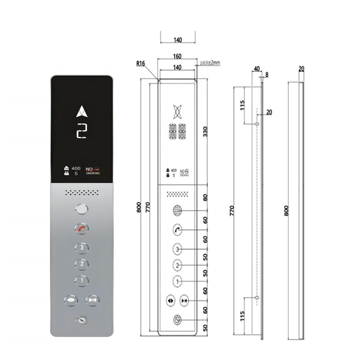 Lift Spare Parts - Stainless Steel Elevator Control Panels