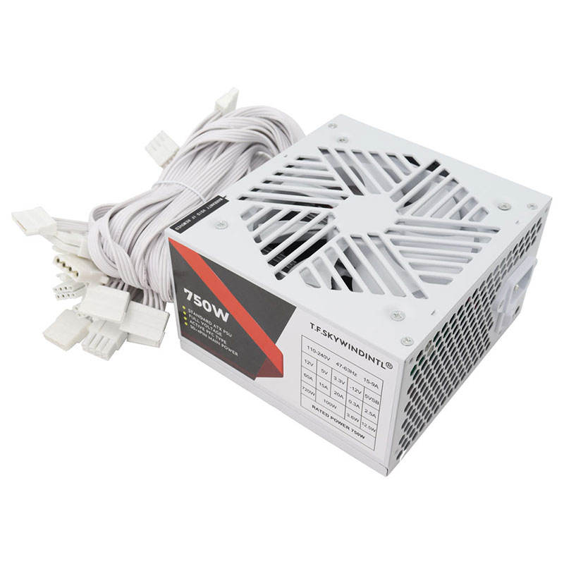 TFDP 750W ATX Gaming PSU for Desktop Computers 100-240V White Power ...
