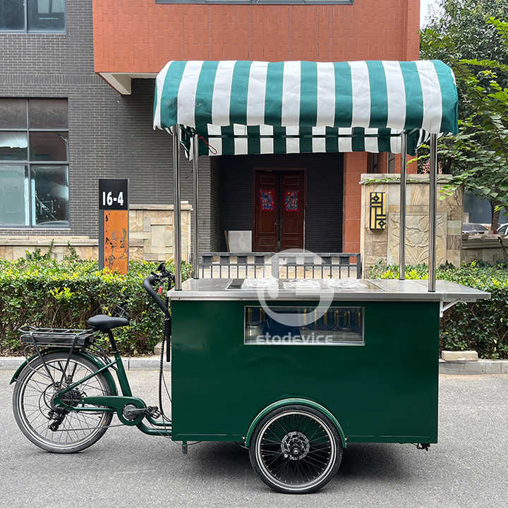 Mobile Street Coffee Bike Cart Freezer Ice Cream Push Cart for Sale