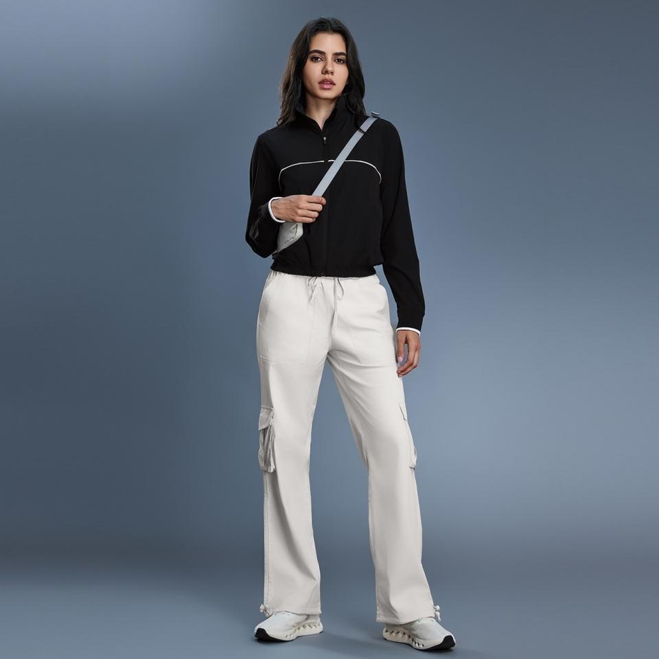 Solid Color Stand Up Windproof Zipper Slanted Pocket Women ...